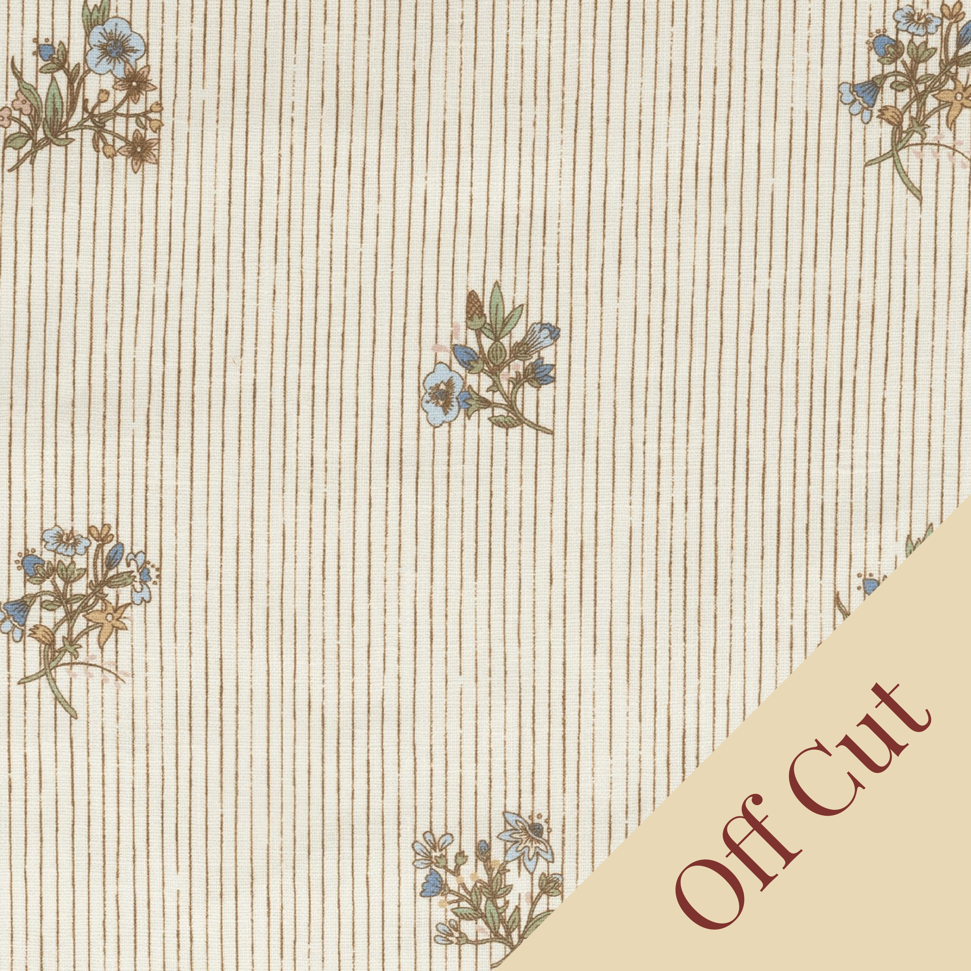 Flax & Field Posy Pinstripe Printed Linen Multi/Oyster Off Cut – Volga ...