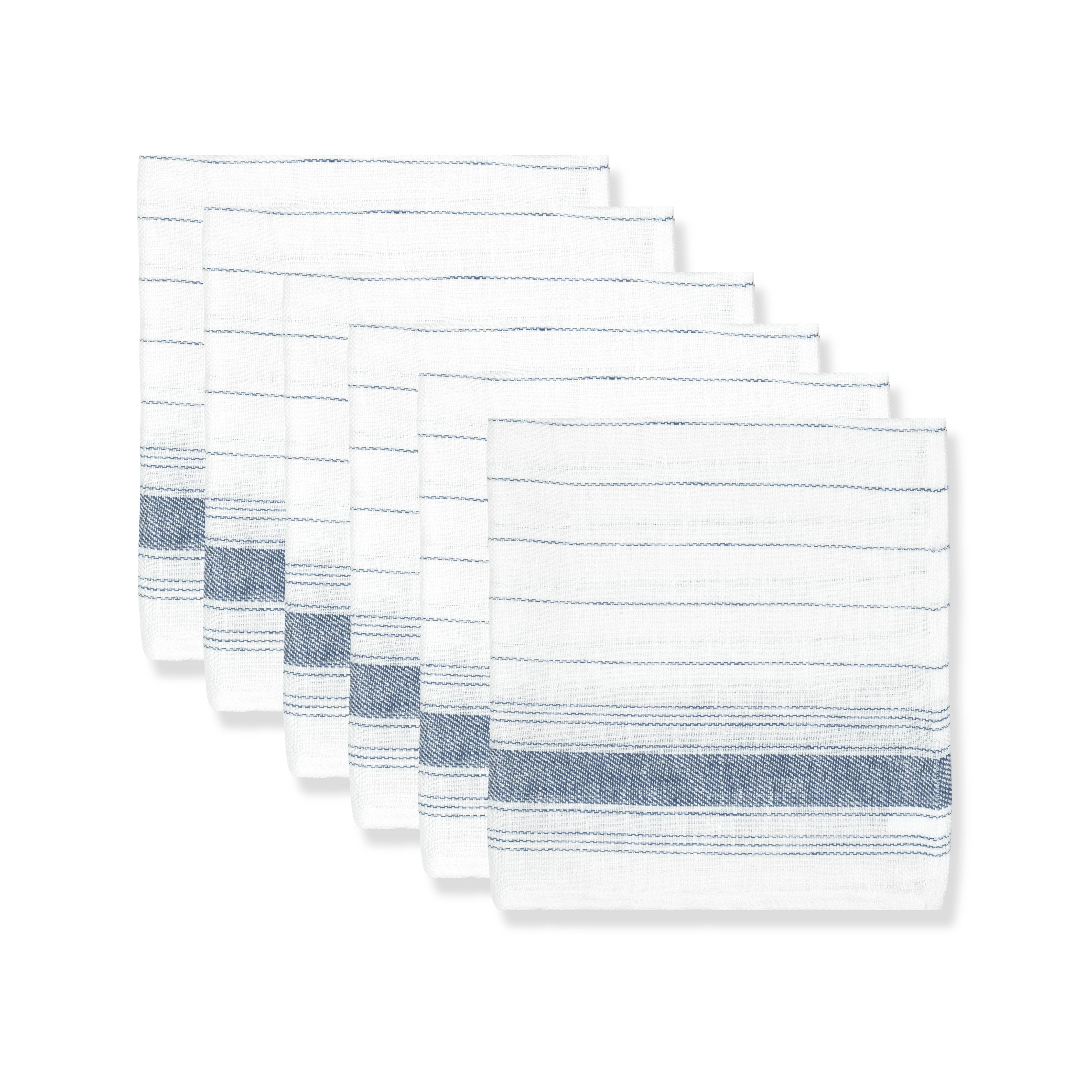 Set of 6 French Blue Stripe Napkins – Volga Linen